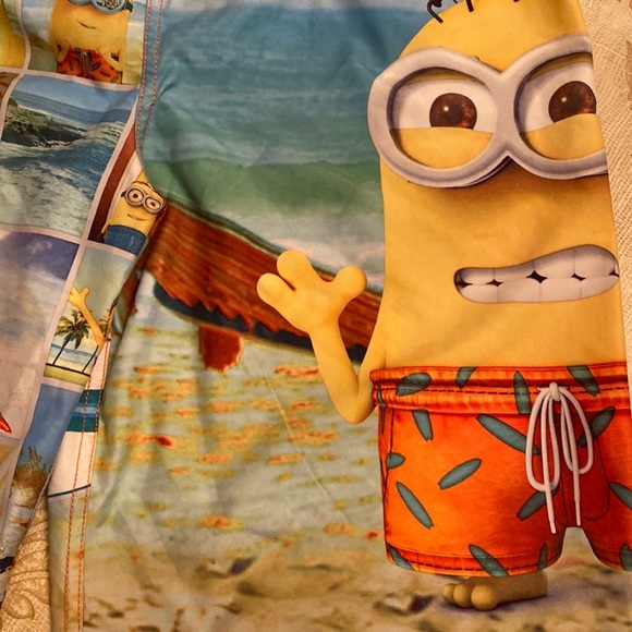 Swim | Despicable Me Minion Made Long Board Shorts Swim Bathing Suit ...
